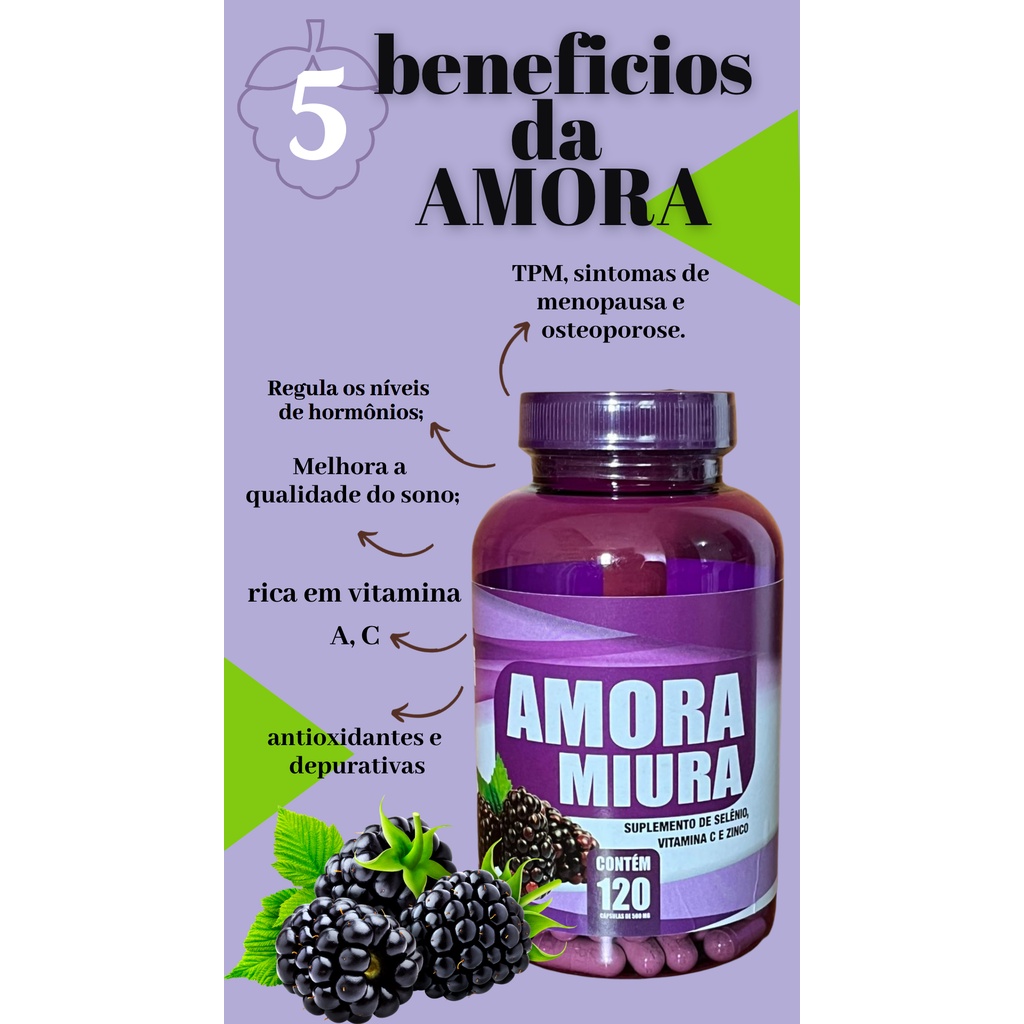 Amora Miura 500mg 120 C psulas PRONTA ENTREGA ORIGINAL Shopee Brasil