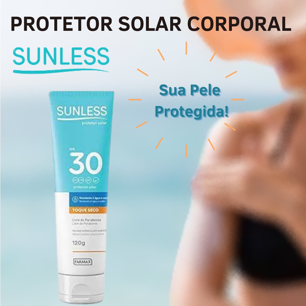 Protetor Solar Sunless Corporal Toque Seco FPS 30 120g | Shopee Brasil