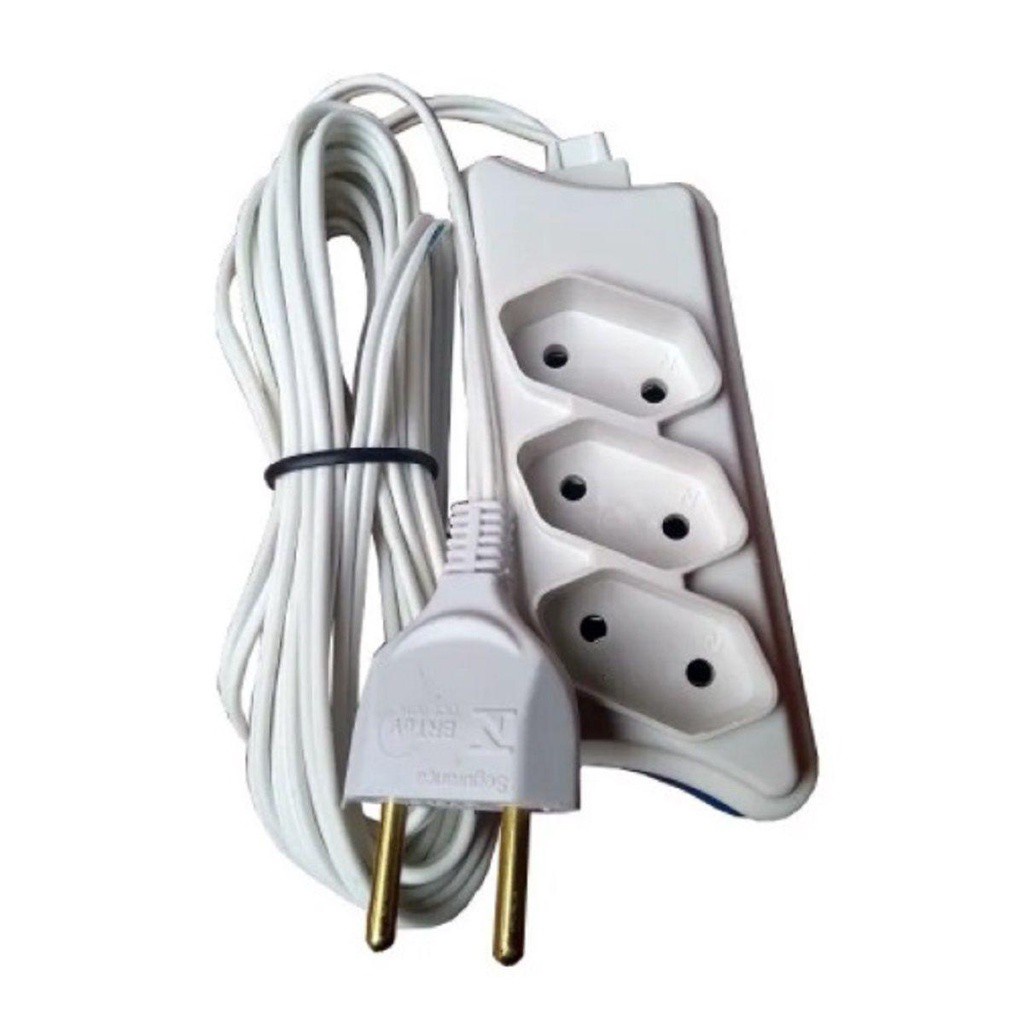 Extensão 3 Metros Multiuso Com 3 Tomadas Cabo PL C/INMETRO | Shopee Brasil