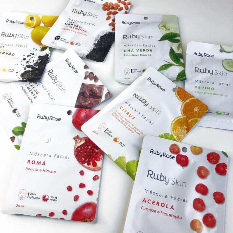 Máscara Facial - Ruby Rose - Skin care, sheet mask | Shopee Brasil