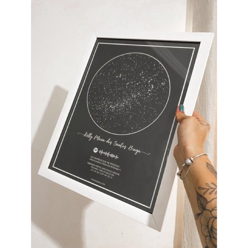 Quadro céu estrelado | Mapa do céu | dia dos namorados | Shopee Brasil