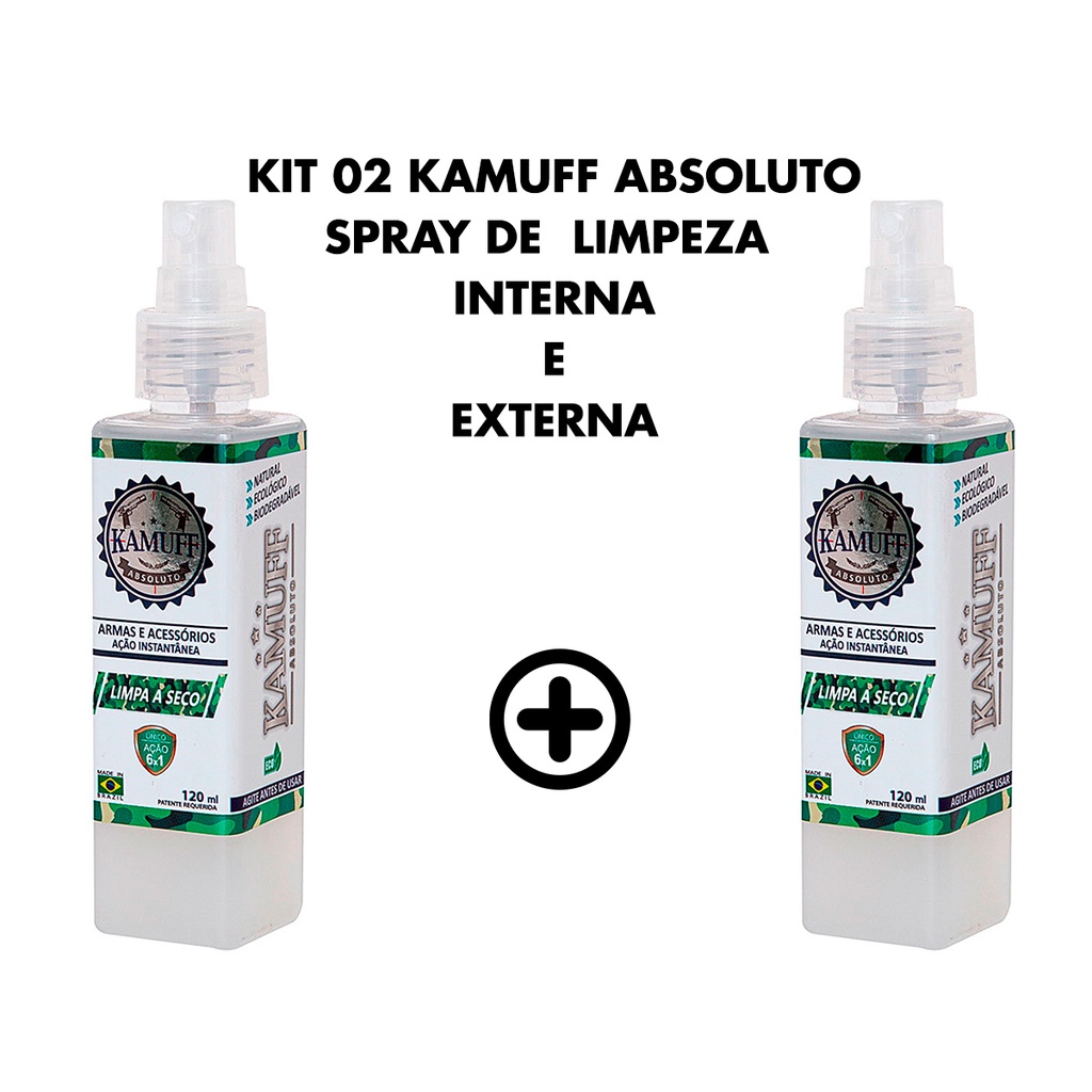 Kit 2 Kamuff Absoluto Spray Limpeza Para Carabinas 4.5mm e 5.5mm ...