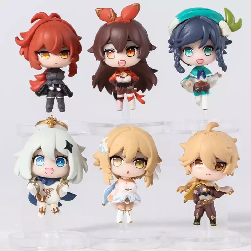 Mini Figure Boneco Genshin Impact Mihoyo Diluc Venti Lumine Aether ...