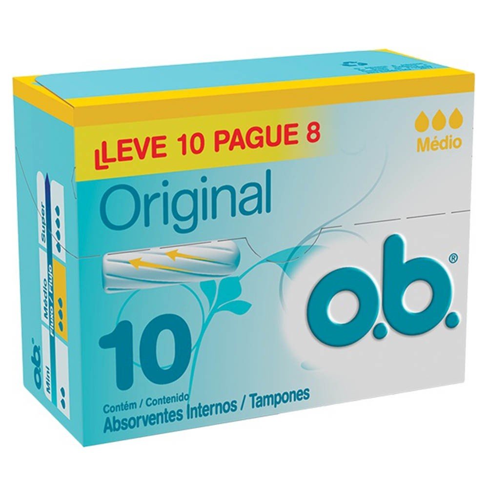Absorvente Interno Ob Medio Lv 10 Pg 08un | Shopee Brasil