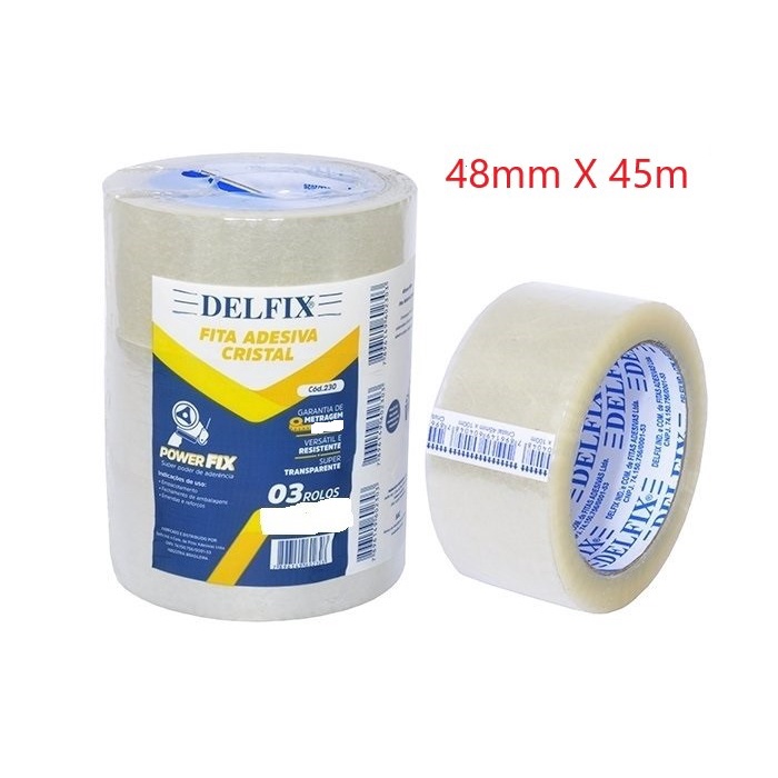 Fita Adesiva 48mmX45m Embalagens Delfix | Shopee Brasil