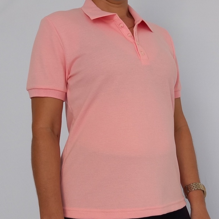 Camisa Polo Feminina Rosa | Shopee Brasil