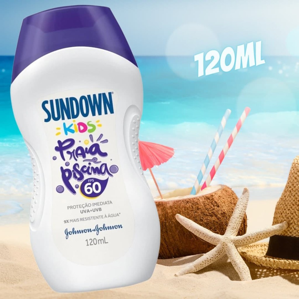 Protetor Solar Sundown Kids Praia E Piscina Fps60 120ml | Shopee Brasil