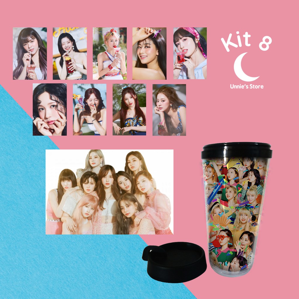KIT Twice Kpop Copo Térmico Cards Quadrinho MDF | Shopee Brasil