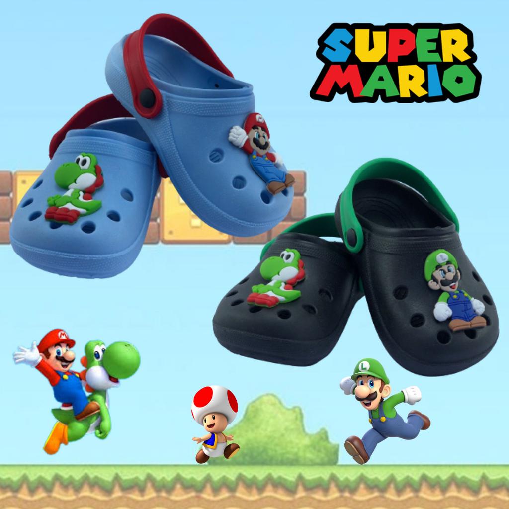 Crocs Sandália Babuche Infantil Para Meninos Super Mário Bros E Luigi ...