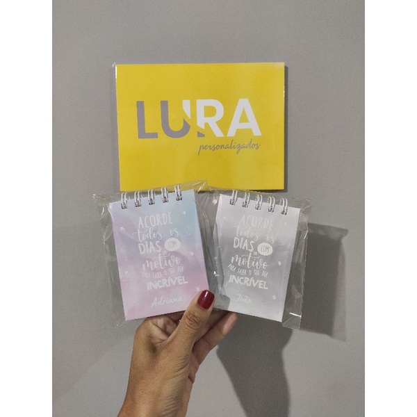 Bloquinho De Notas Personalizado Capa Dura A7 Com Nome Para
