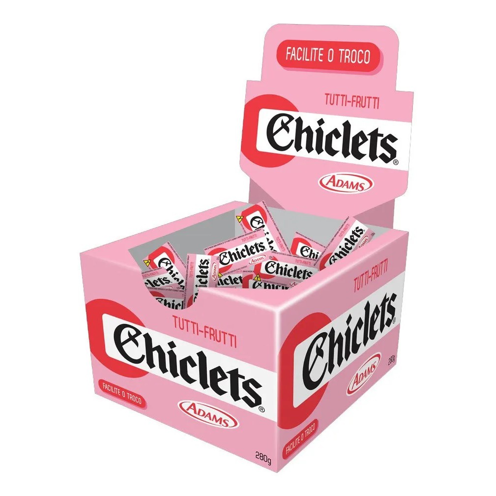 1 Display de Chiclete Adams Chiclets Tutti Frutti - 100 Unidades ...