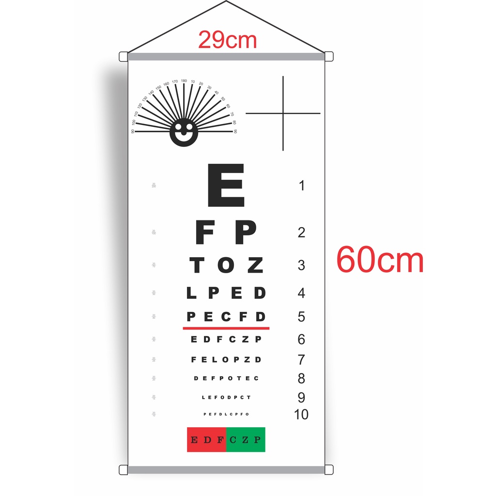 Banner Snellen Optotipo Optometria Acuidade Visual 60cm x 29cm para 4 ...