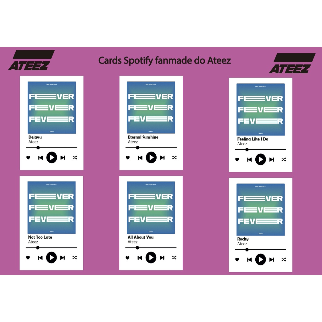 Card Spotify Ateez | Shopee Brasil