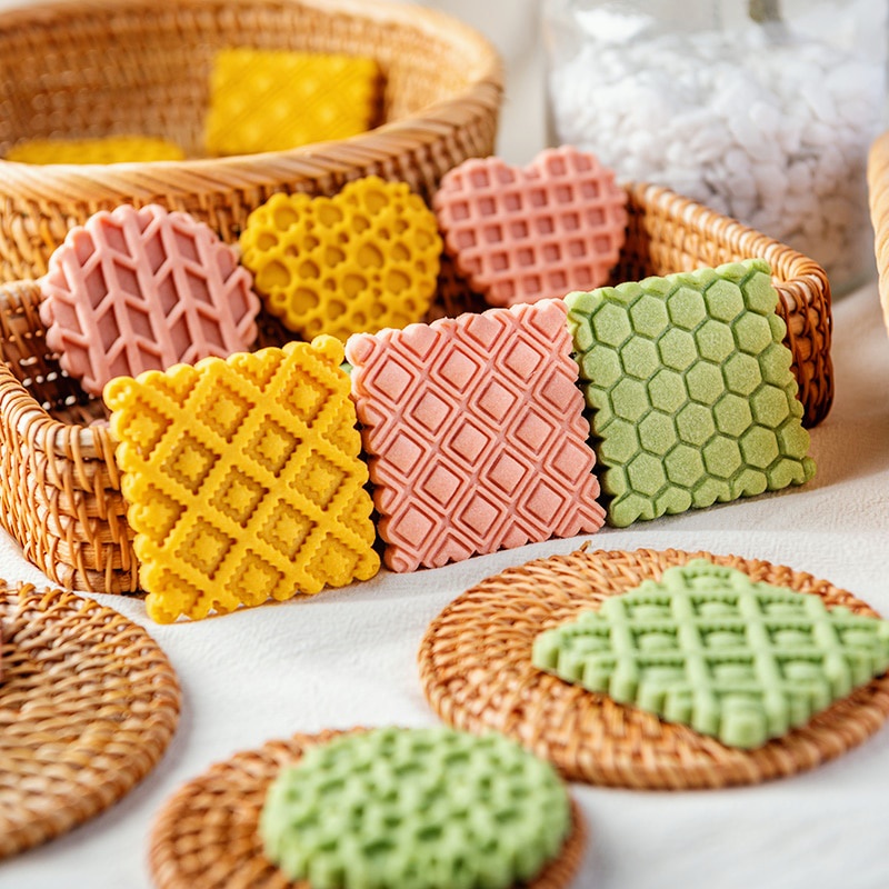 Waffle Texture Geometric Pattern Biscuit Mold Square Love Shape ...