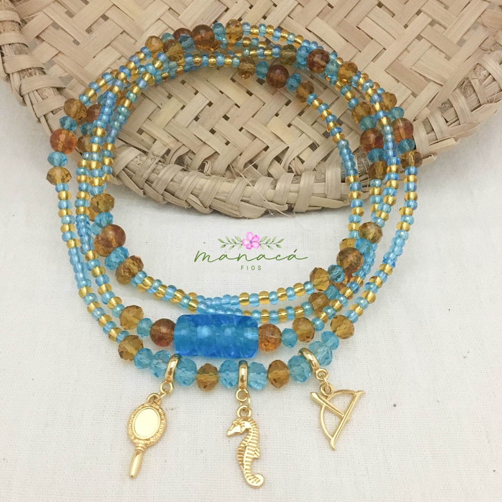 Guia De Logun Edé Umbanda Candomblé Fio De Contas Colar Proteção ...