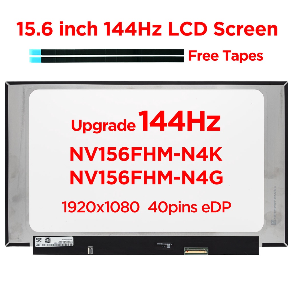 Tela LCD De 15,6 Polegadas IPS 144Hz Para Notebook NV156FHM-N4K Encaixe N4N N4G B156HAN08.2 ...