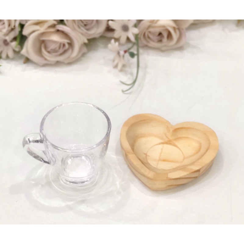 Xícara C/Pires de Madeira (Unitário) | Shopee Brasil