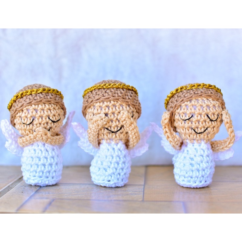 Kit Mini Anjinhos Amiguxinhos Amigurumi | Shopee Brasil