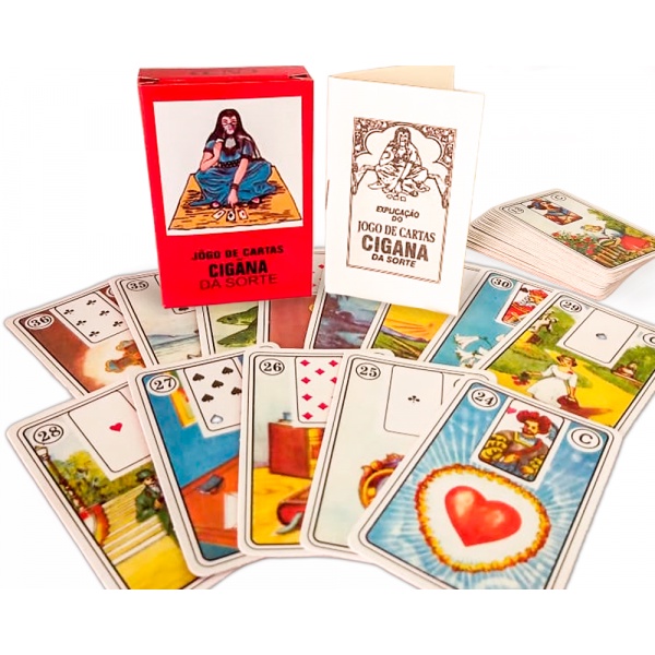 Jogo De Cartas Cigana Da Sorte Baralho Cigano Lenormand 36 Cartas Manual Shopee Brasil