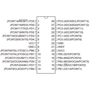 Microcontrolador atmega328p com bootloader para arduino | Shopee Brasil
