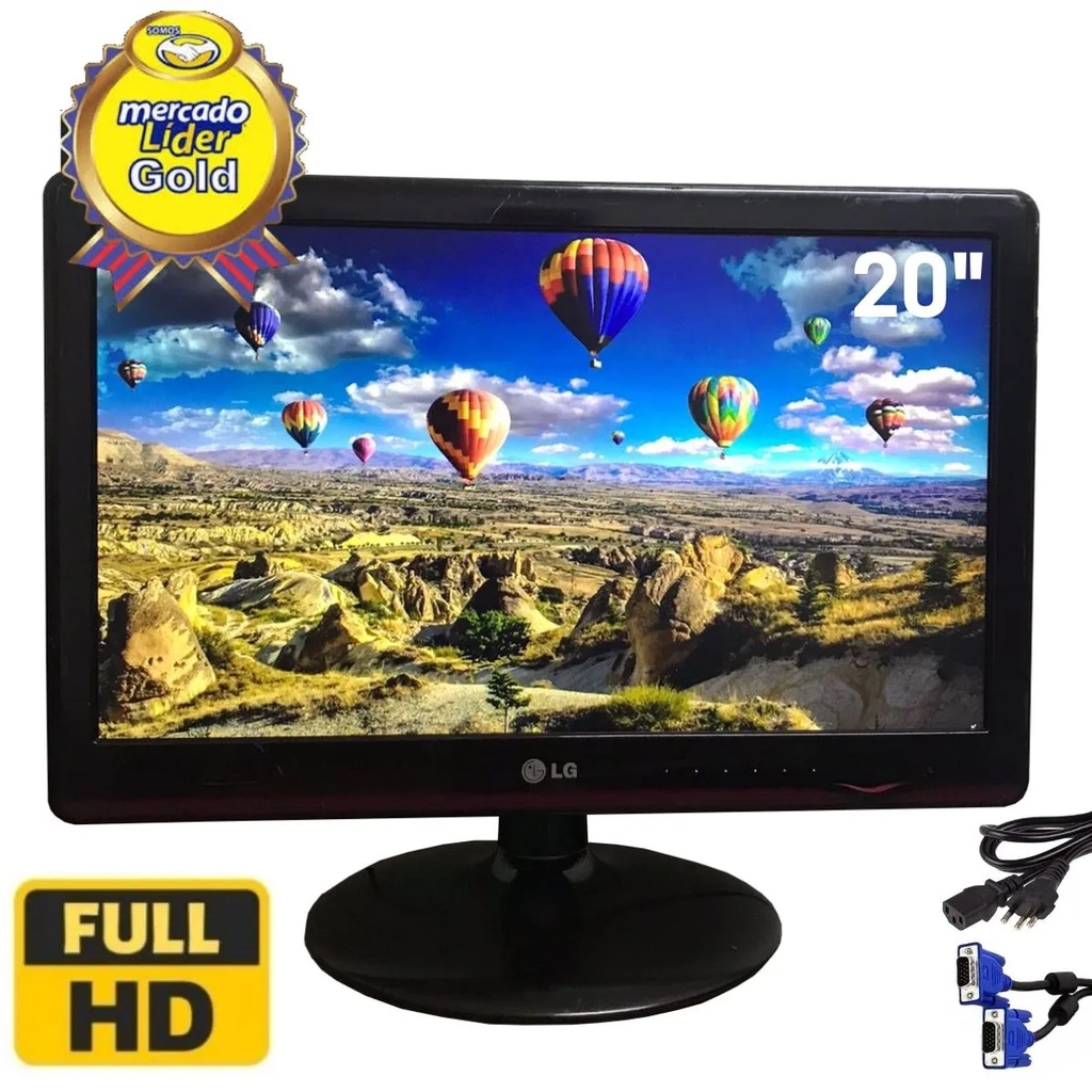 Monitor LG 20 Polegadas Widescreen Black Piano VGA, DVI | Shopee Brasil
