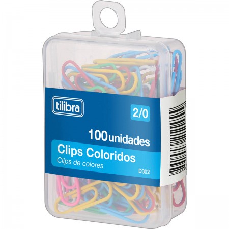 Clips Colorido 2/0 TILIBRA Cores Sortidas - 100 Unidades | Clipes ...