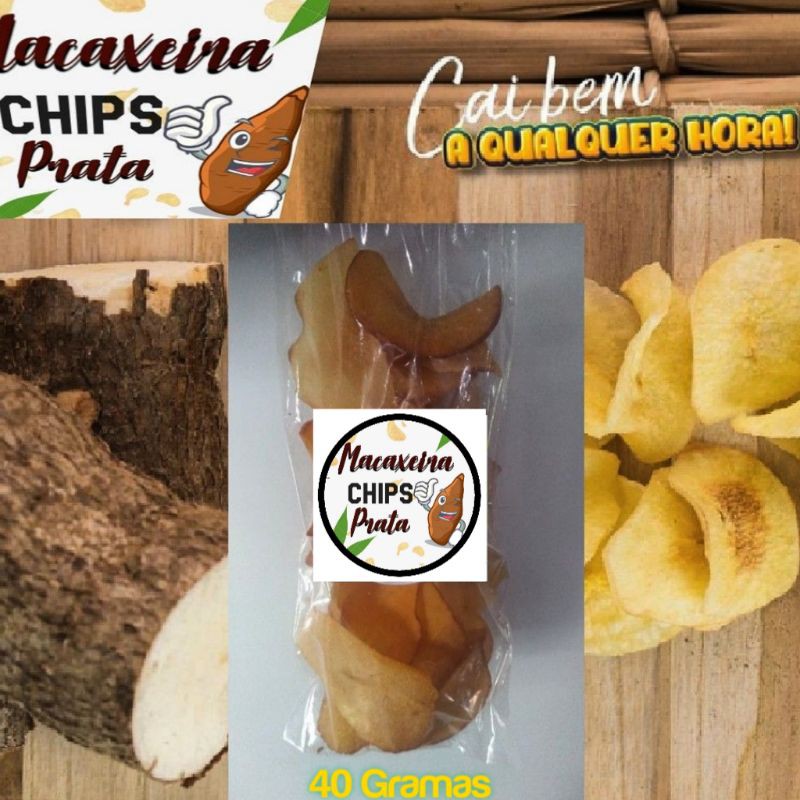 Macaxeira (mandioca ou aipim) Chips prata kit 10 unidades 40 gramas ...