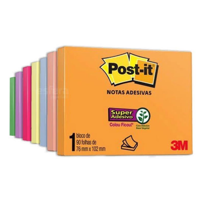 Bloco Autoadesivo Post It (90 folhas - Retangular 76 X 102 mm) - Post ...