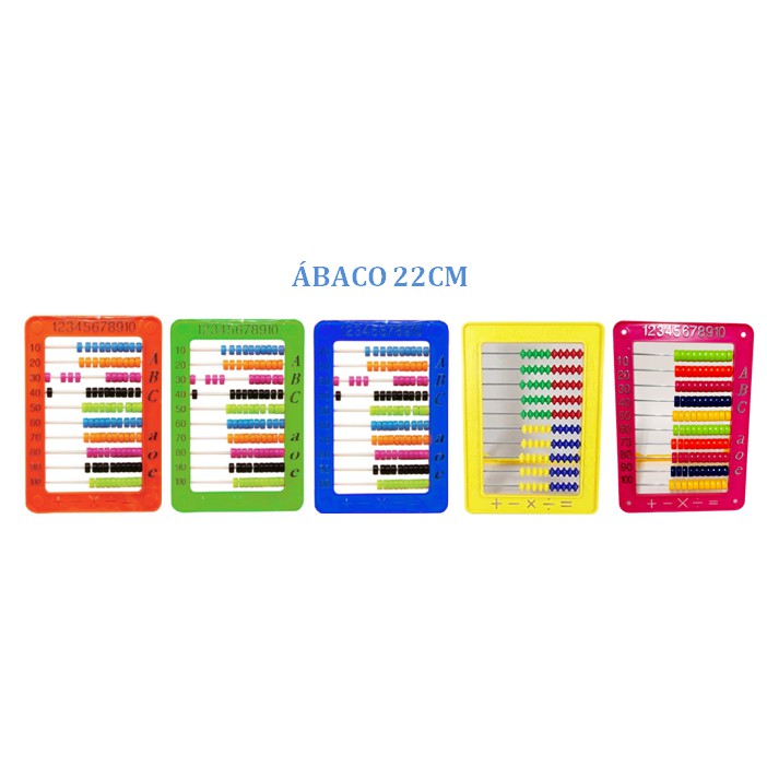 Ábaco Plástico Fechado Grande 10 Colunas com 100 Bolas Unid VMP Ref:104 ...