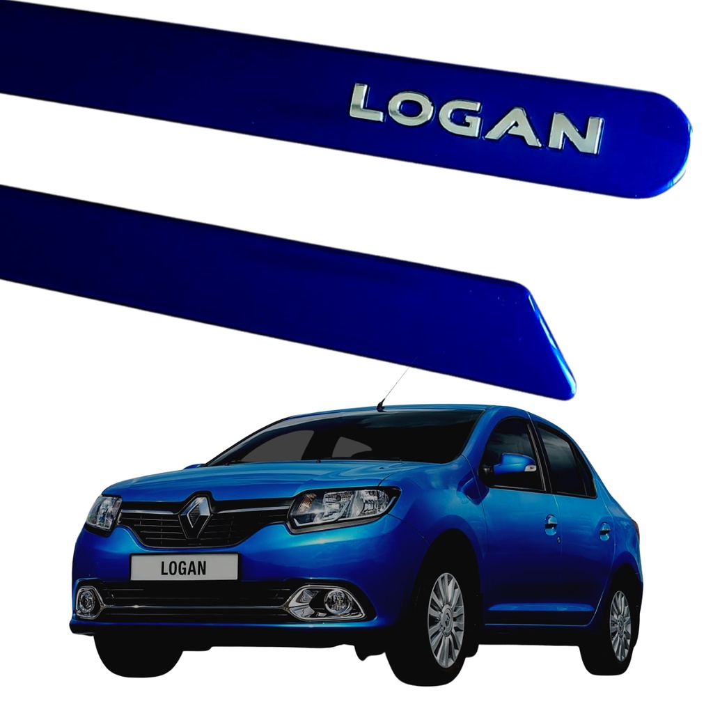 Jogo de Friso lateral Logan Azul Iron | Shopee Brasil