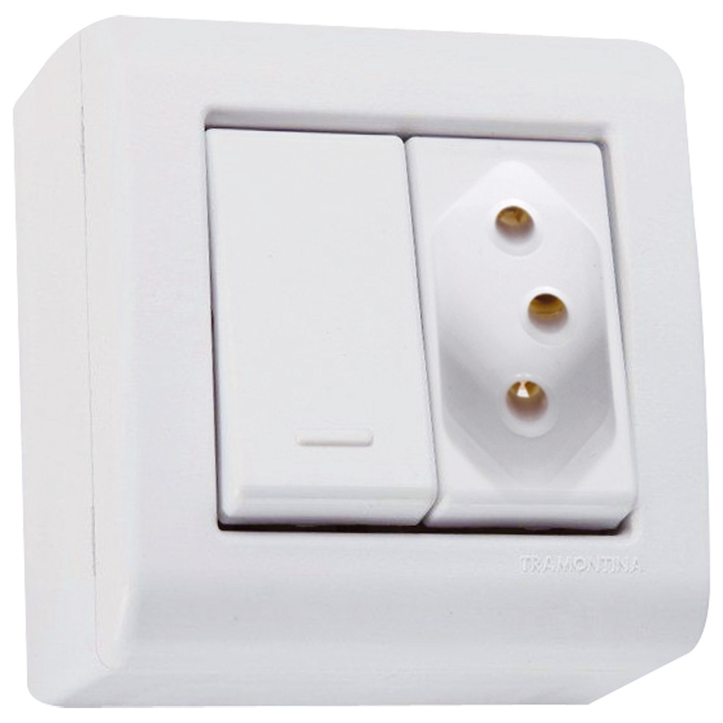 Interruptor Com Tomada Simples 10a Liz Flex Tramontina | Shopee Brasil