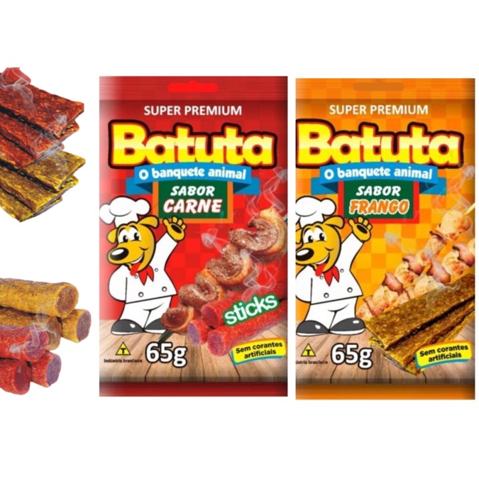 Petiscos Bifinho E Sticks Batuta Super Premium 65g | Shopee Brasil