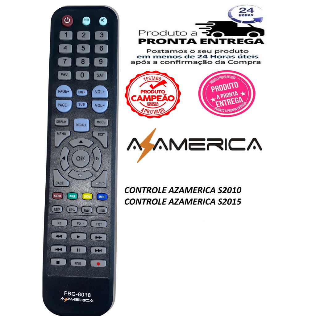 Controle Azamerica S2015 HD pronta entrega | Shopee Brasil