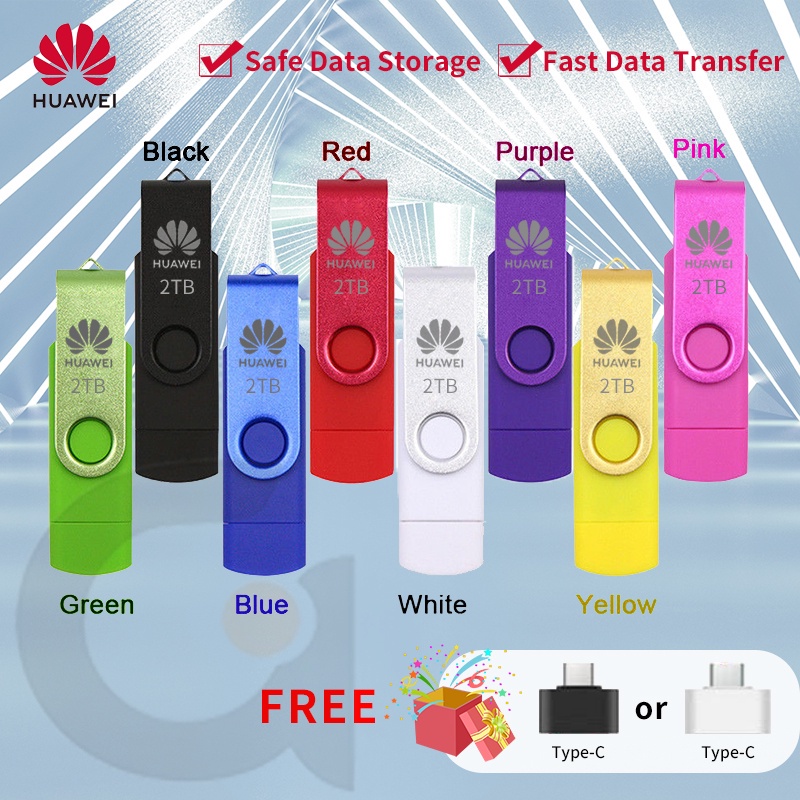 USB 2.0 Huawei 2TB OTG 2 Em 1 Flash Drive Stick Conversor Tipo C Grátis ...