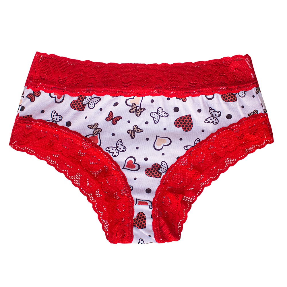 kit 6 calcinhas infantil estampada com rendinha maior cobertura do ...