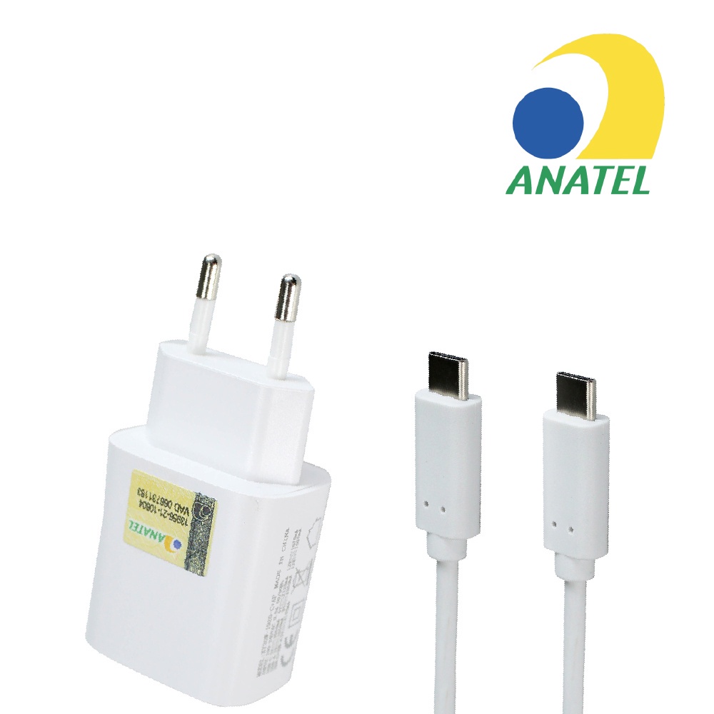 Carregador Turbo 20W C/ Anatel Fonte Usb C + Cabo Usb C | Shopee Brasil