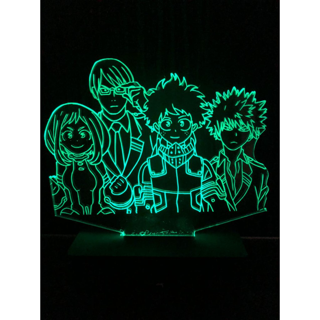 Luminária Led 16 cores Anime Mangá Decoração Abajur Katsuki Bakugou ...