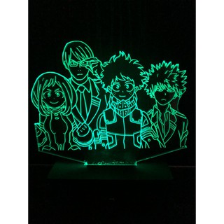 Luminária Led 16 cores Anime Mangá Decoração Abajur Katsuki Bakugou ...