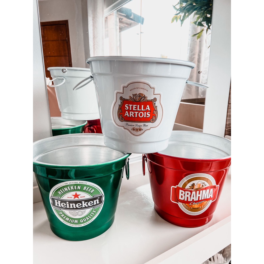 Balde De Gelo/Cerveja Alumínio 6 Litros Personalizado | Shopee Brasil