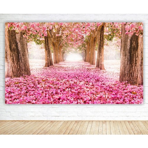 Painel De Festa Infantil Banner Lona Jardim Ipê Rosa 1,5m X 1,0m ...