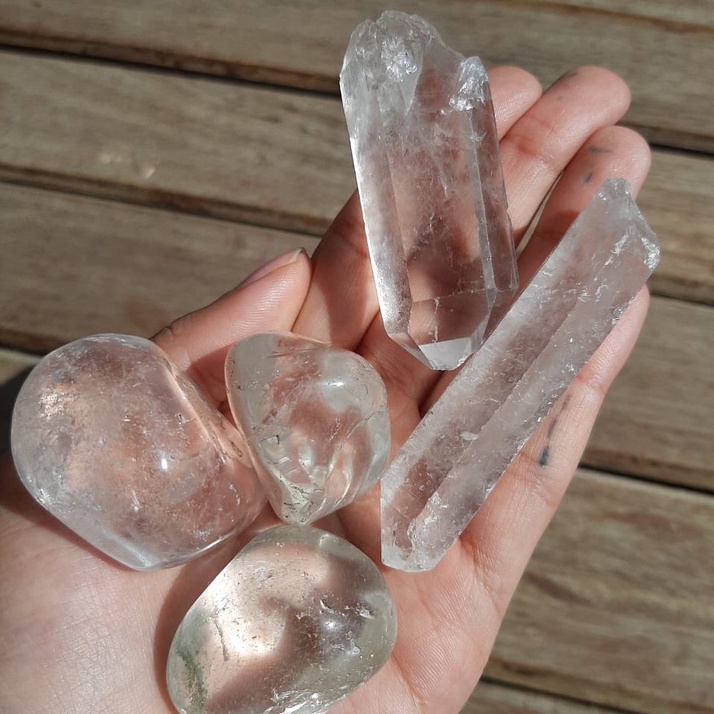 Pedra Natural Quartzo Cristal Rolado e Bruto Individual | Purificador e Energizador | Shopee Brasil