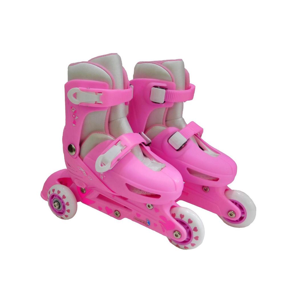 PATINS 3 RODAS ROSA TAM PP 31-34 | Shopee Brasil
