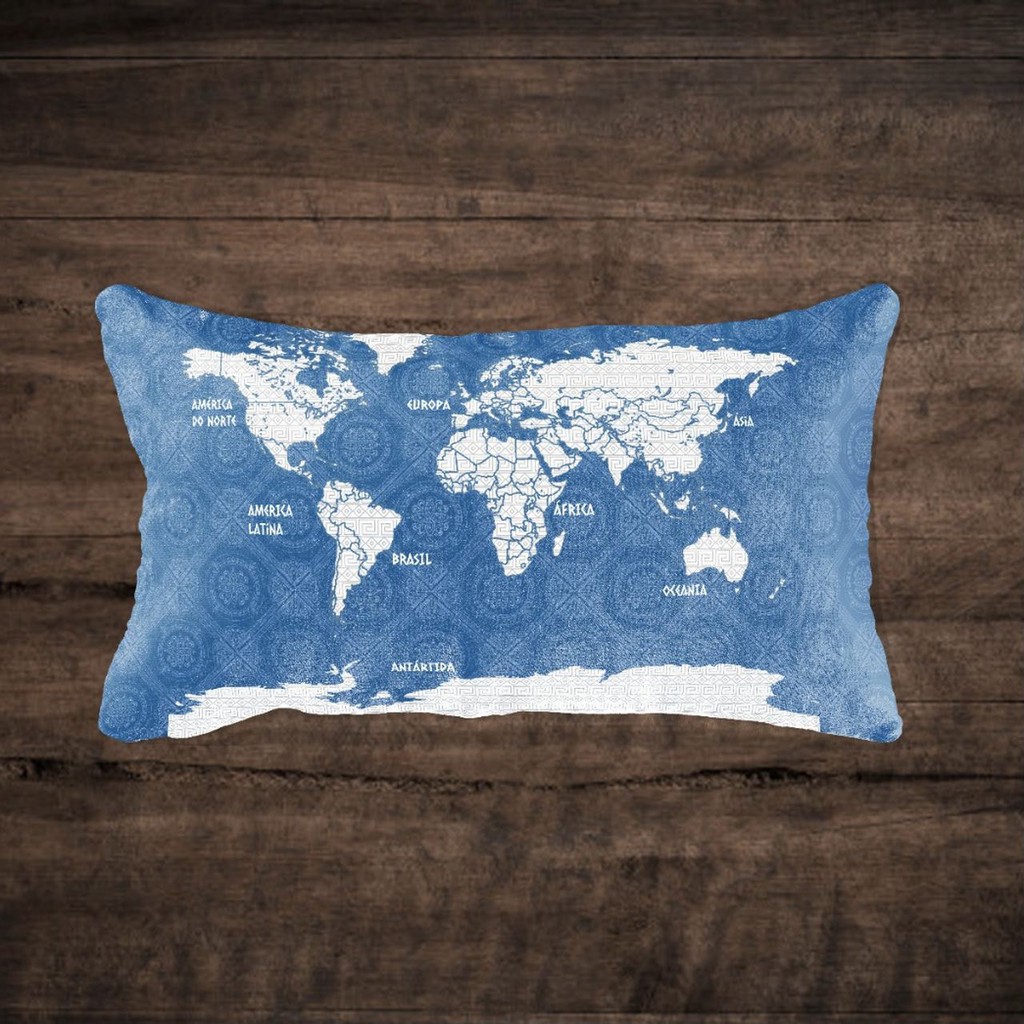 Almofada Mapa Mundi Grécia Retangular | Shopee Brasil