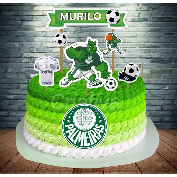Topo Topper de Bolo Palmeiras Palmeirense (Porco) Time | Shopee Brasil