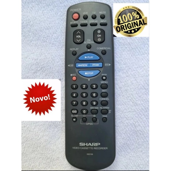 Controle Remoto Video Cassete Sharp Universal | Shopee Brasil