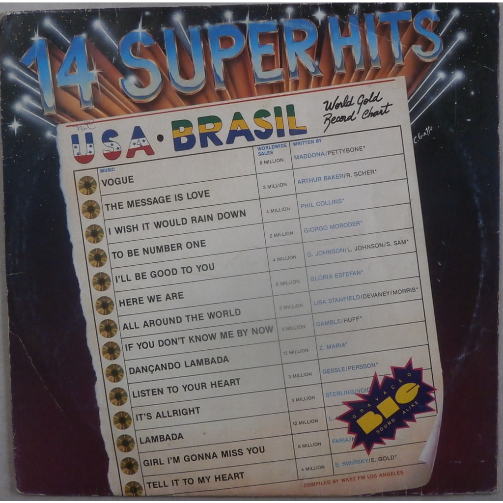 Lp 14 Super Hits 1990 USA - Brasil, Disco De Vinil Importado Alemanha ...