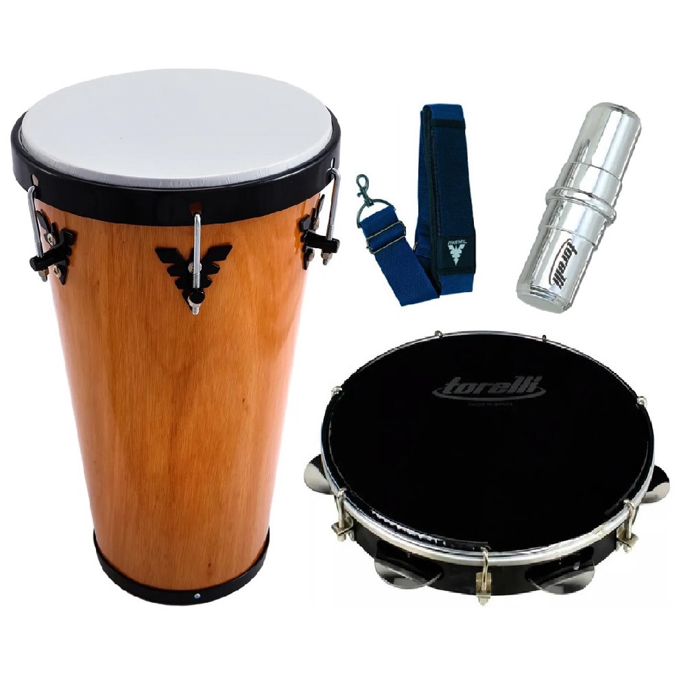 Kit Timba 11 Polegadas + Pandeiro + Ganzá Samba Pagode Percussão ...