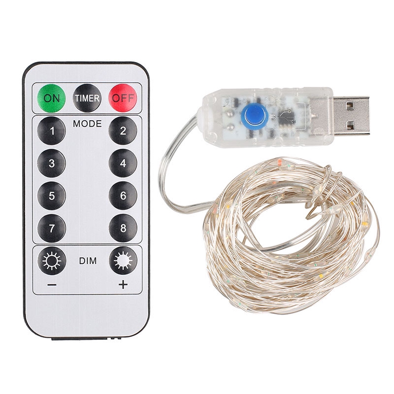5M/10M/20M USB/Battery LED String Lights 8 Modos + Temporizador, Luz Fada para Festa de Natal e ...