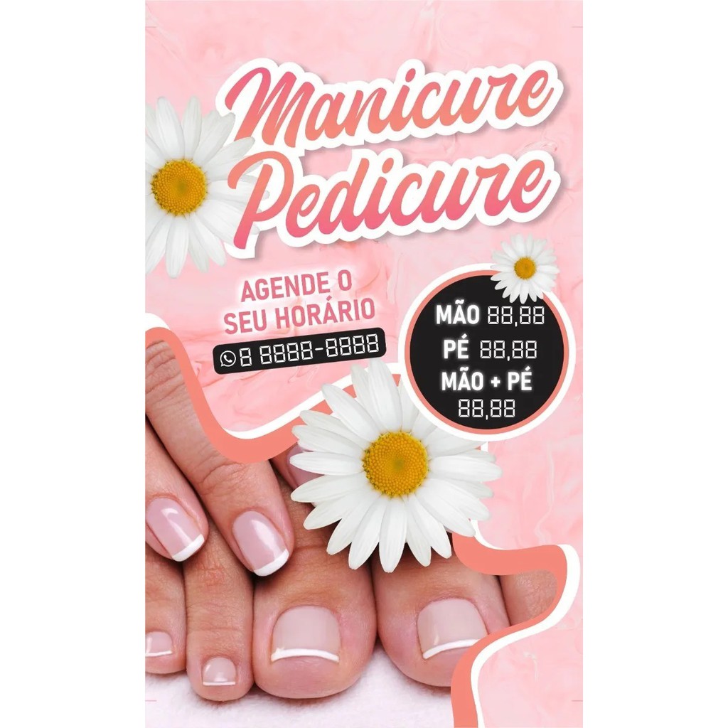 Banner Propaganda Manicure E Pedicure - ESCOLHA O TAMANHO - Lona ...