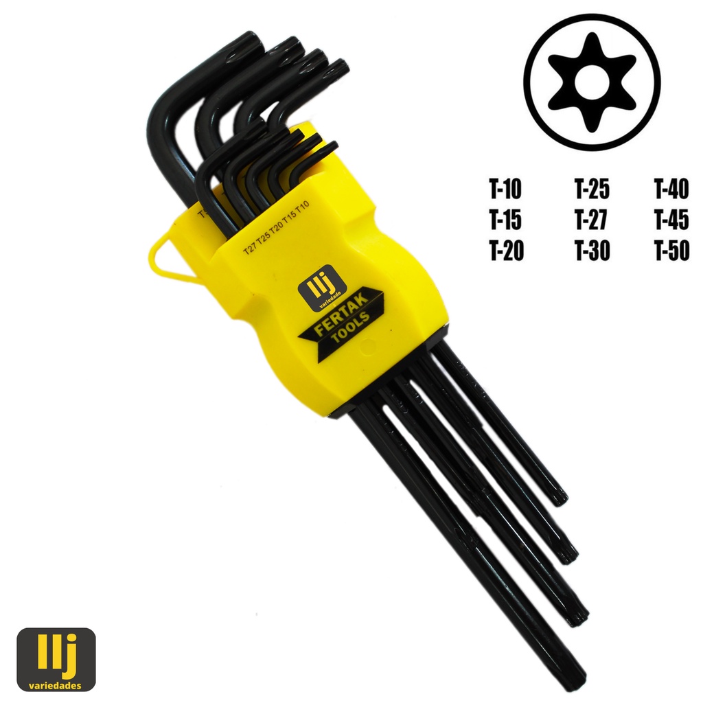 Jogo De Chaves Torque Torx Tipo L Longa T10 A T50 09 Peças | Shopee Brasil